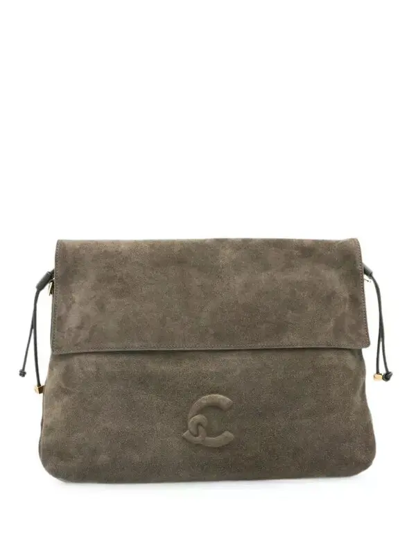 COCCINELLE Medium Lidia Logo-embossed Suede Shoulder Bag - Brown