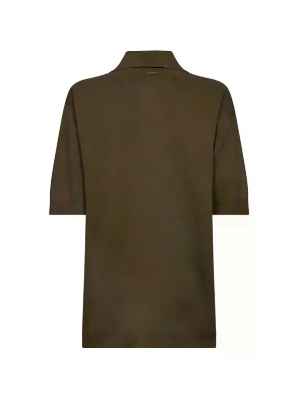 Max Mara Milano-knit Polo-collar Top - Brown