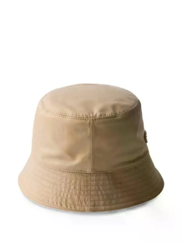 Prada Logo-plaque Bucket Hat - Neutrals