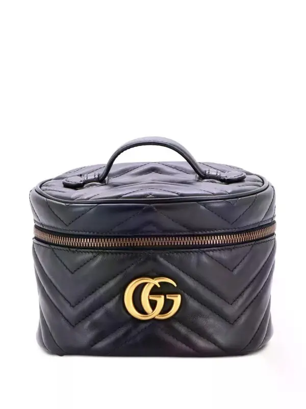 Gucci Gg Marmont Vanity Matelasse Leather Mini Backpack - Black