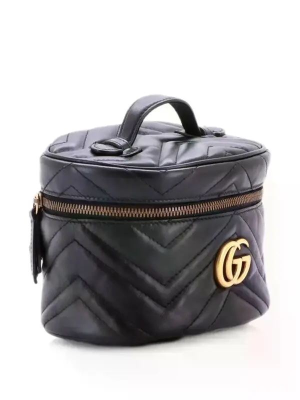 Gucci Gg Marmont Vanity Matelasse Leather Mini Backpack - Black