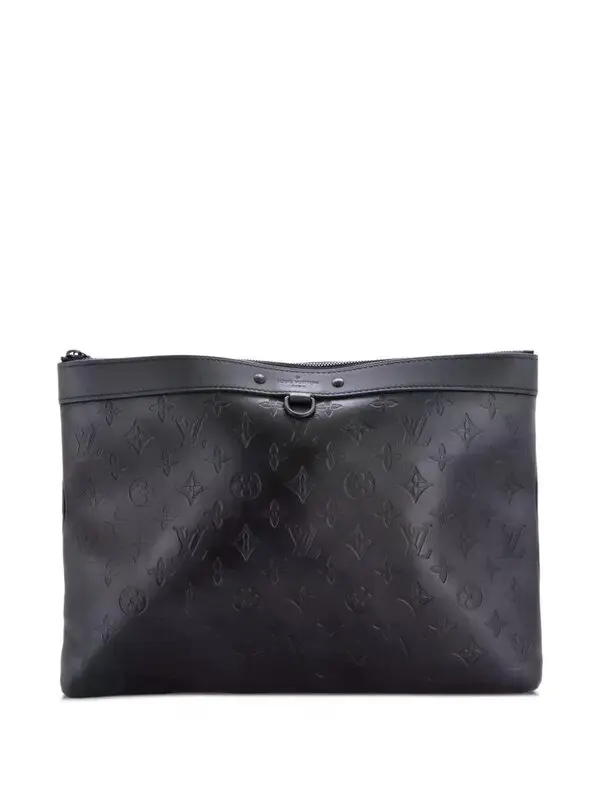 LOUIS VUITTON Discovery Pochette Monogram Shadow Leather Gm Pouch - Black