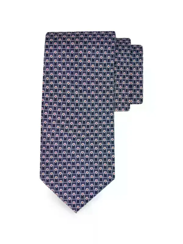 FERRAGAMO Tournament Patterned Tie - Blue