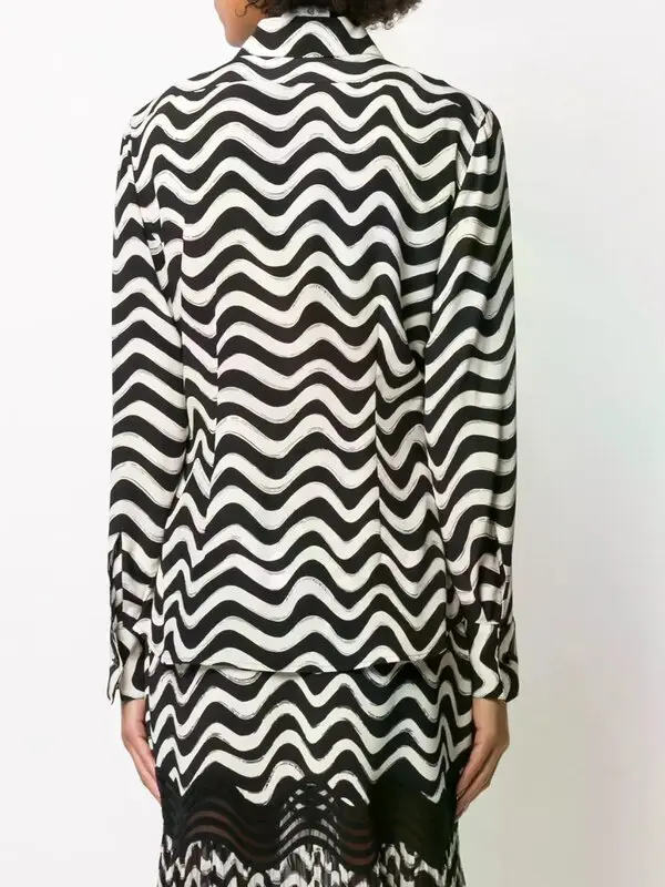 Stella McCartney Wave-print Long-sleeve Shirt