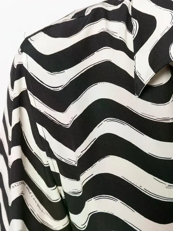 Stella McCartney Wave-print Long-sleeve Shirt