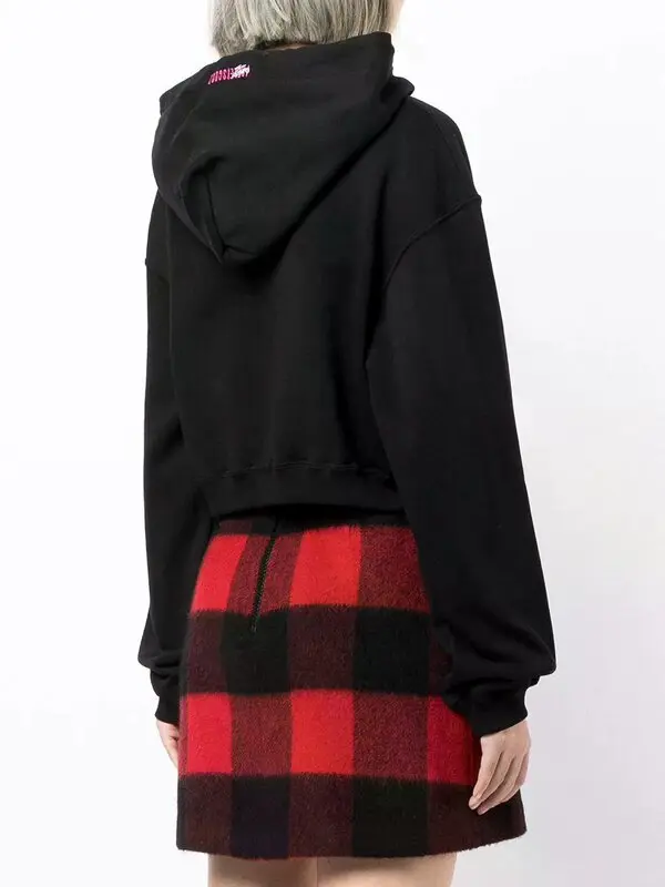 IRENEISGOOD Unicorn-patch Cropped Hoodie