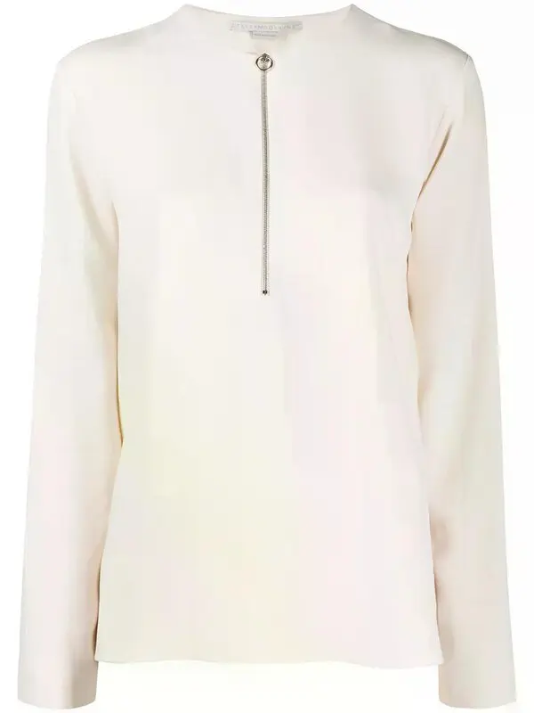 Stella McCartney Zip-front Blouse - Neutrals