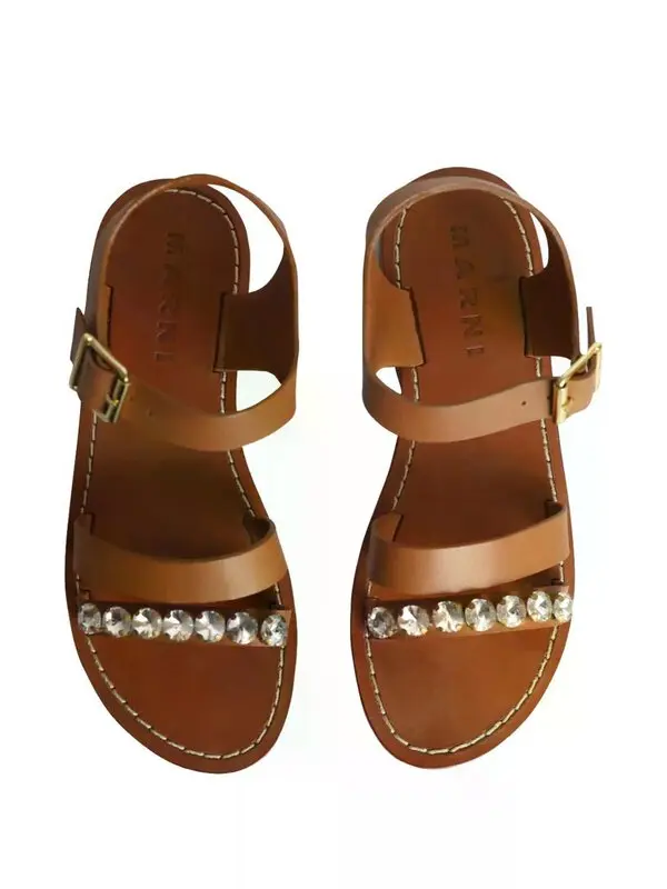 Marni Embellished Leather Sandals