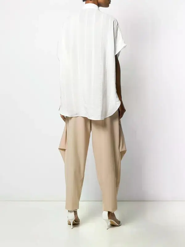 Stella McCartney Textured-stripe Short-sleeve Shirt