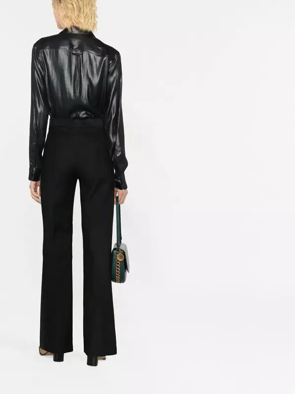 Stella McCartney Faux Leather Long Sleeve Shirt