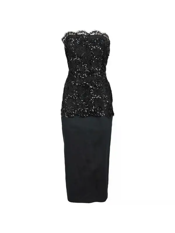 GENNY Sequinned Midi Dress - Black