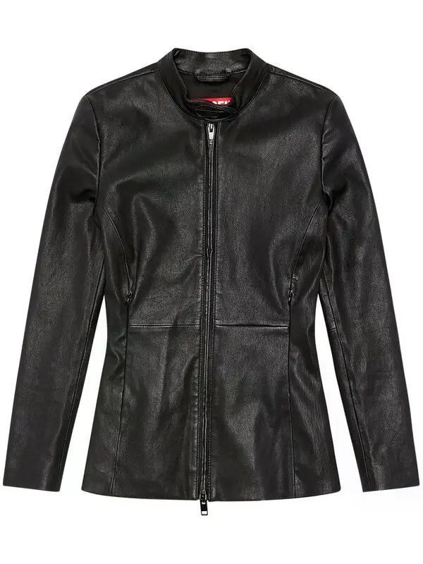 DIESEL® L-sory-n1 Logo-appliqué Leather Jacket - Black