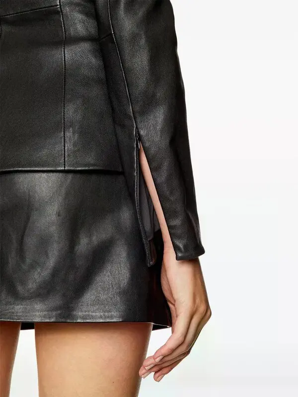 DIESEL® Sheepskin Leather Jacket With Logo Patch