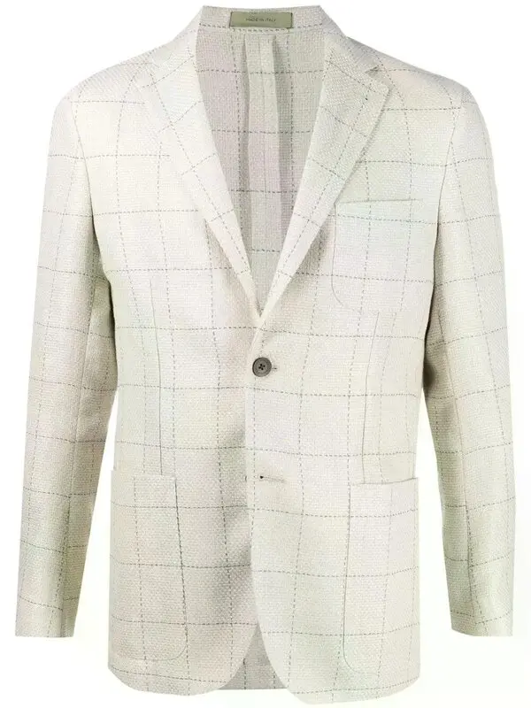Corneliani Check-pattern Single-breasted Blazer - Neutrals