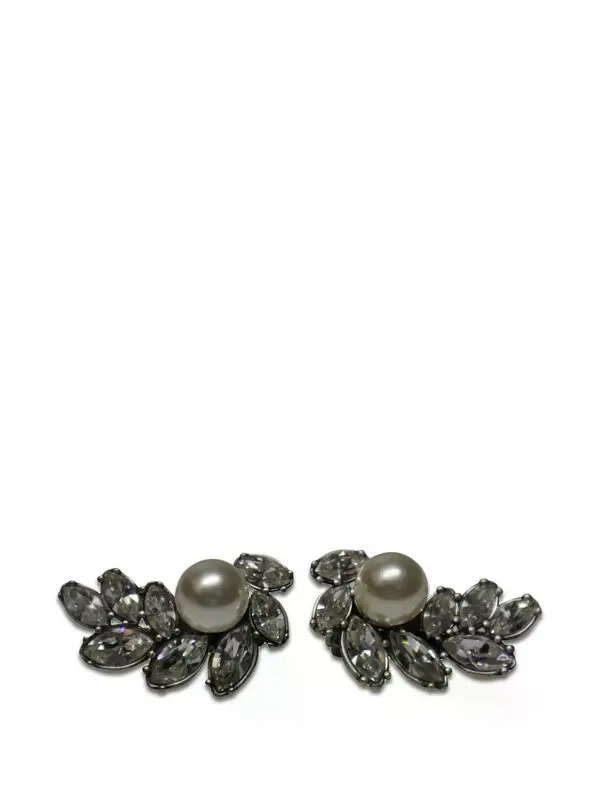 Tory Burch Clustered Crystal Pearl Earrings - Black