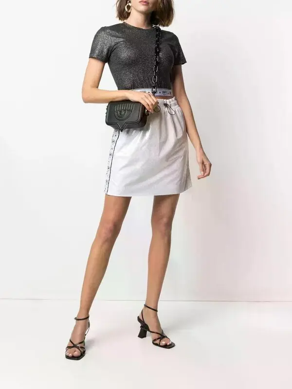 CHIARA FERRAGNI Logo-print Drawstring Skirt