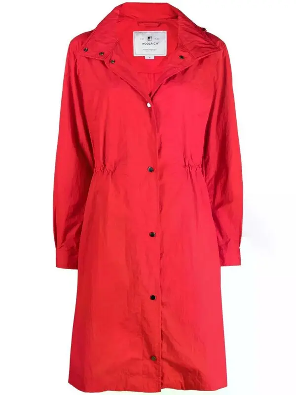Woolrich Hooded Midi Parka - Red
