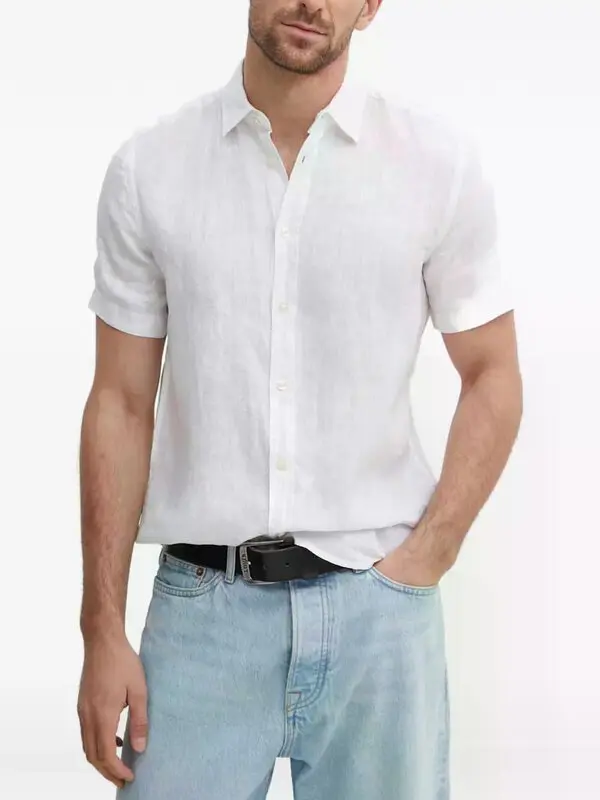 BENETTON Short-sleeve Linen Shirt - White