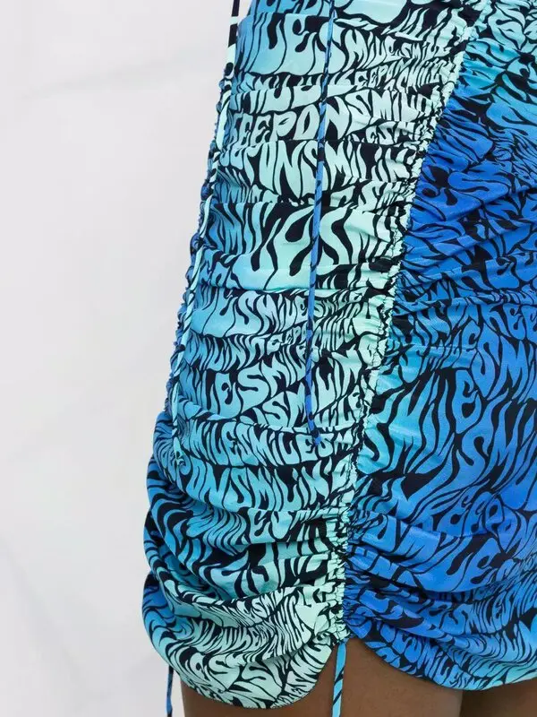 Stella McCartney Ruched Graphic-print Minidress