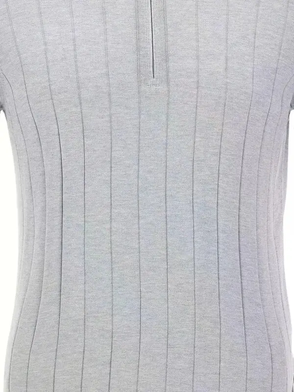 GRAN SASSO Ribbed-knit Silk Polo Shirt