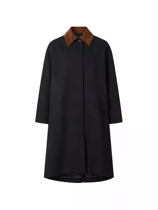 RÓHE Suede-collar Coat - Blue