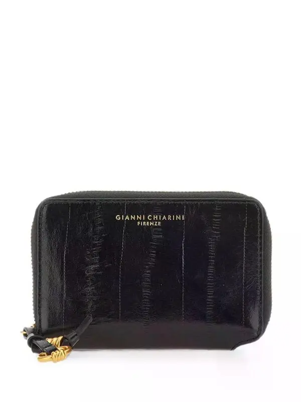 GIANNI CHIARINI Small Eel-print Leather Wallet - Black