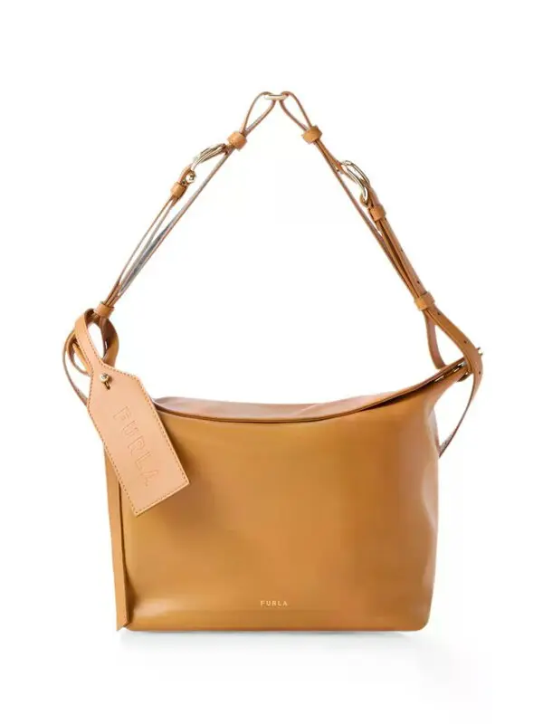Furla M Logo-print Leather Shoulder Bag - Brown