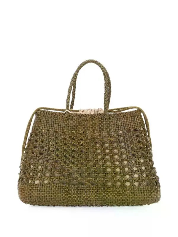 Dragon Diffusion Santa Cano Woven-leather Tote Bag - Green