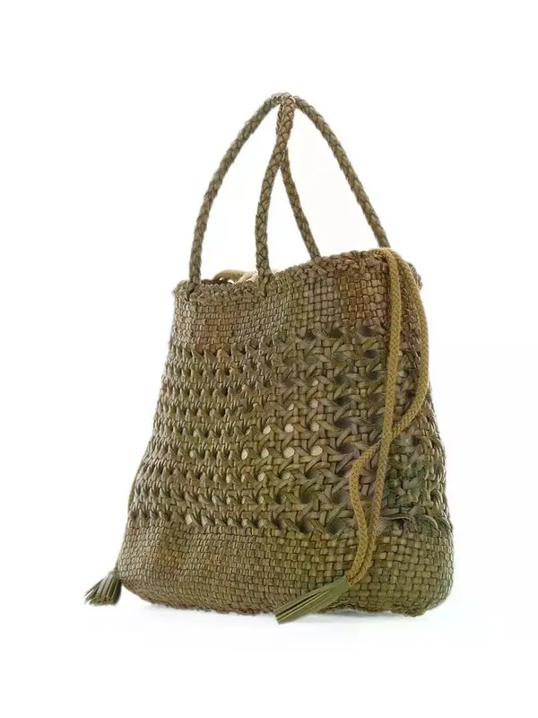 Dragon Diffusion Santa Cano Woven-leather Tote Bag