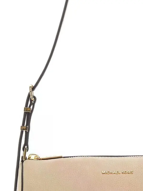 Michael Kors Izzy Logo-plaque Leather Shoulder Bag - Neutrals