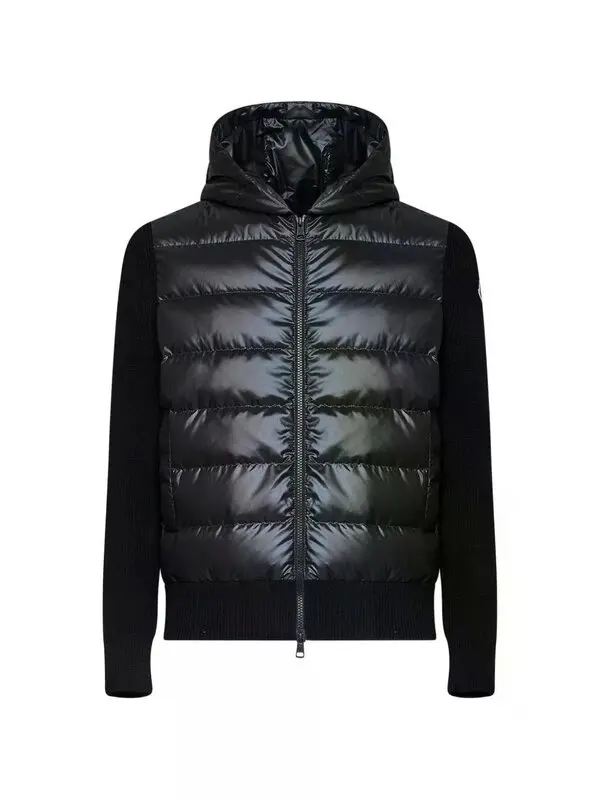 Moncler Quilted-panel Hooded Jacket - Black