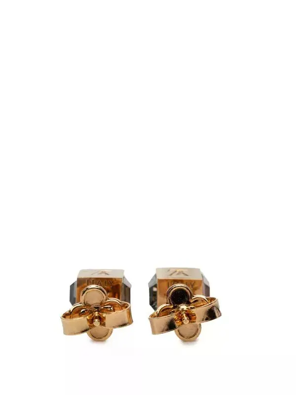 LOUIS VUITTON 2014 Plated Strass Gamble Push Back Earrings Costume Earrings