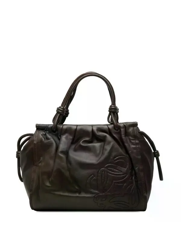 Loewe 2006 Nappa Anagram Knot Tote Bag - Brown
