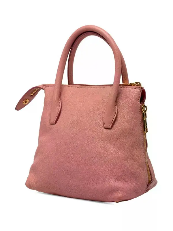 Miu Miu 2010-2026 Goatskin Madras Side Zip Satchel