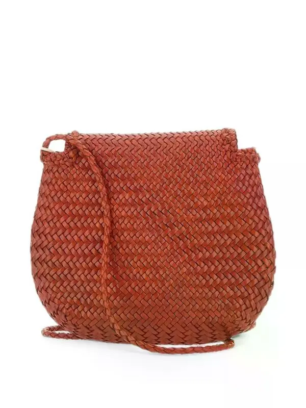 Dragon Diffusion Mini City Woven-leather Crossbody Bag - Brown
