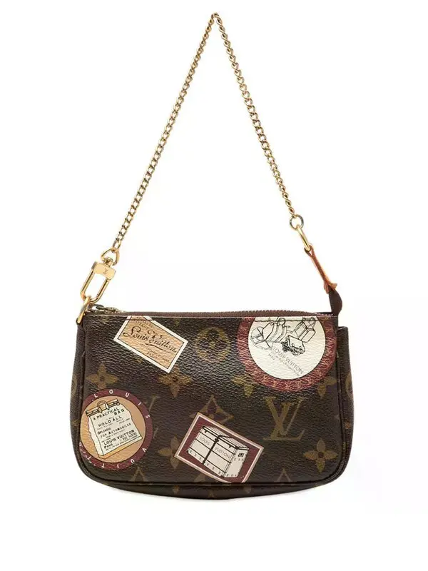 LOUIS VUITTON 2009 Monogram Trunks And Bags Patch Mini Pochette Accessoires Handbag - Brown