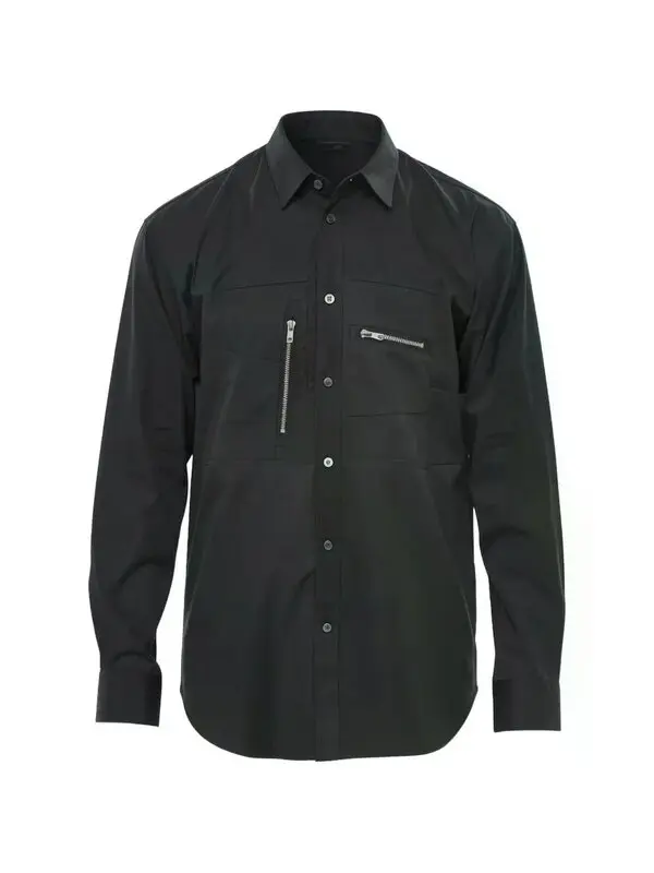 Comme Des Garçons Multi-pocket Zip-detail Shirt - Black
