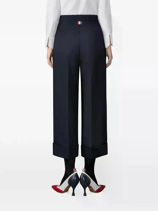 Thom Browne Hopsack Suiting Trousers With Signature Rwb Tab