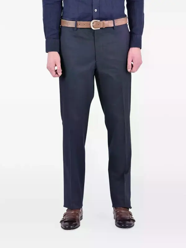 DELL'OGLIO Tailored Gabardine Trousers - Blue