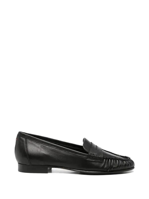 AeydĒ Aldous Ruched Penny-slot Loafers - Black