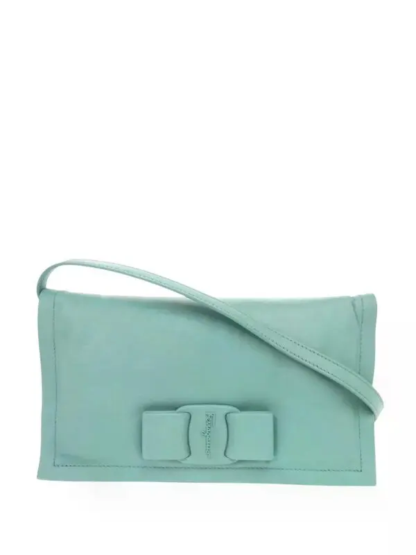 FERRAGAMO 2010-2026 Mini Padded Leather Viva Bow Crossbody Bag - Blue