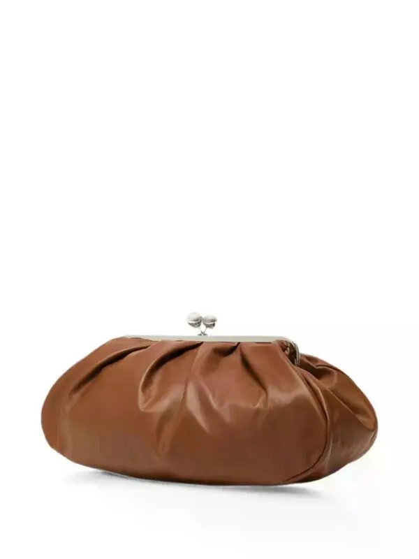 Max Mara Large Pasticcino Leather Clutch Bag - Brown