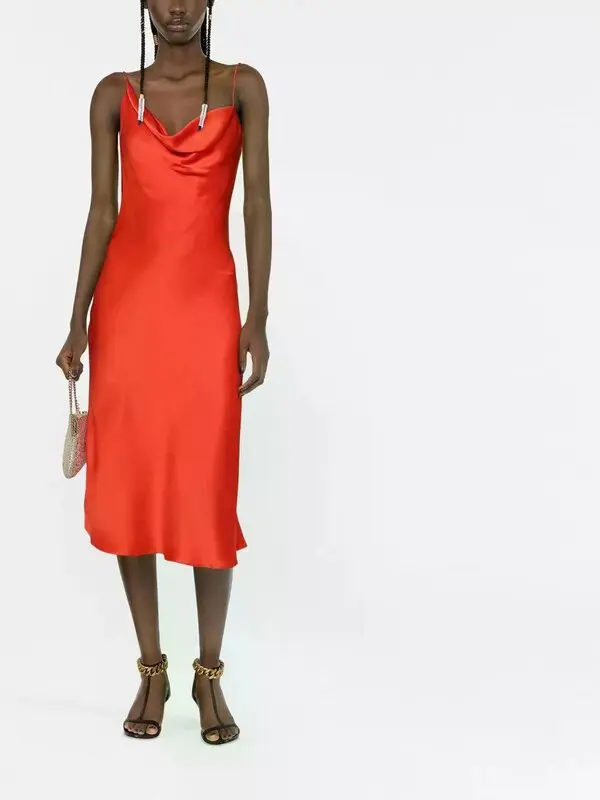 Stella McCartney Cowl-neck Midi Dress - Red