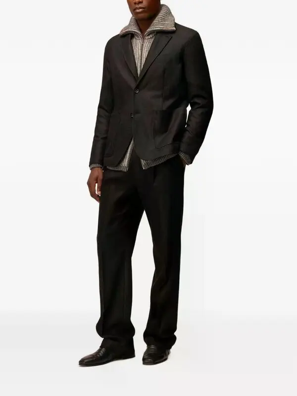 RETORI Single-breasted Flannel Blazer - Grey