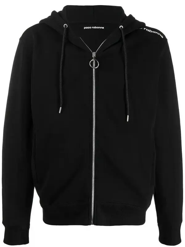 Rabanne Logo Shoulder Cardigan - Black