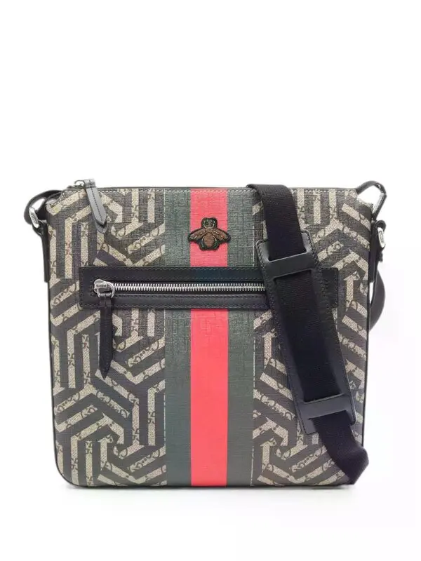 Gucci 2010s Medium Gg Kaleido Bee Shoulder Bag - Black