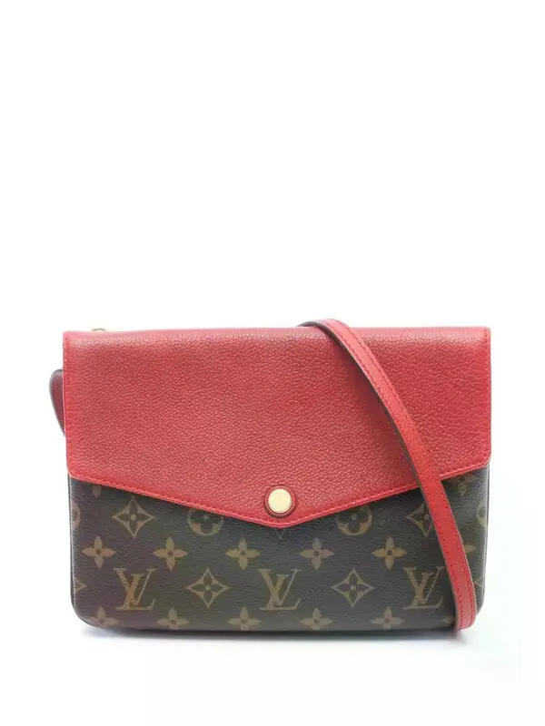 LOUIS VUITTON 2015 Monogram Twice Crossbody Bag - Brown