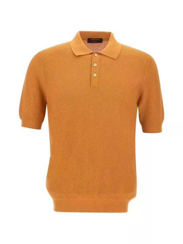GRAN SASSO Cotton Polo Shirt - Orange