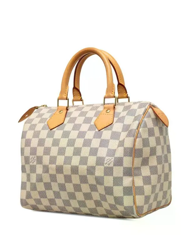LOUIS VUITTON 2014 Damier Azur Speedy 25 Boston Bag - White