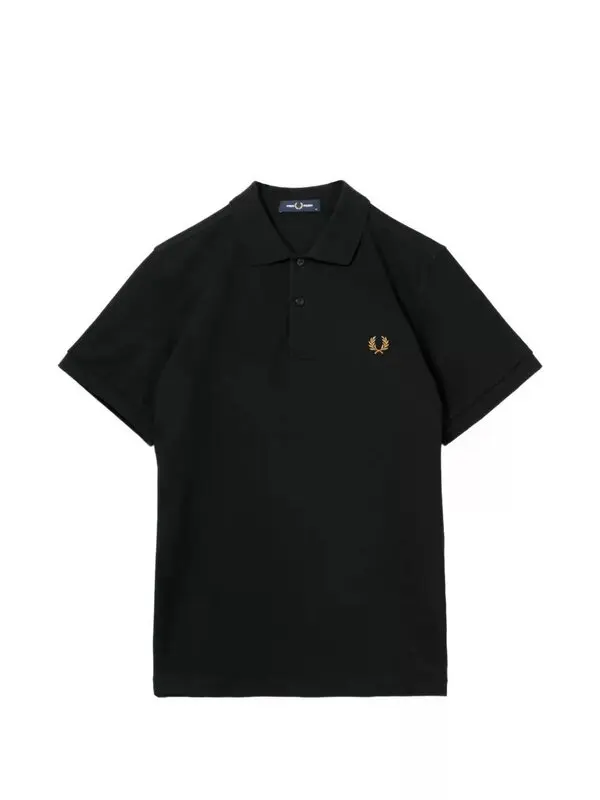Fred Perry Logo-embroidered Polo Shirt - Black